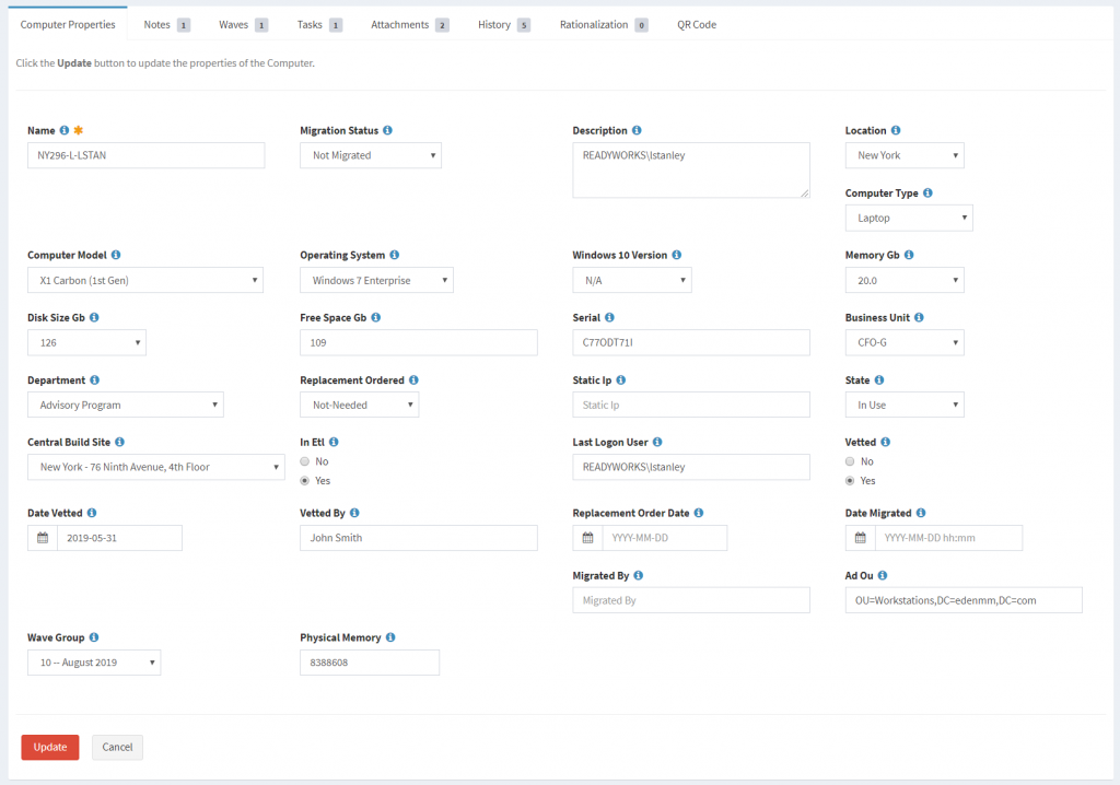 Asset Properties – ReadyWorks User Guide