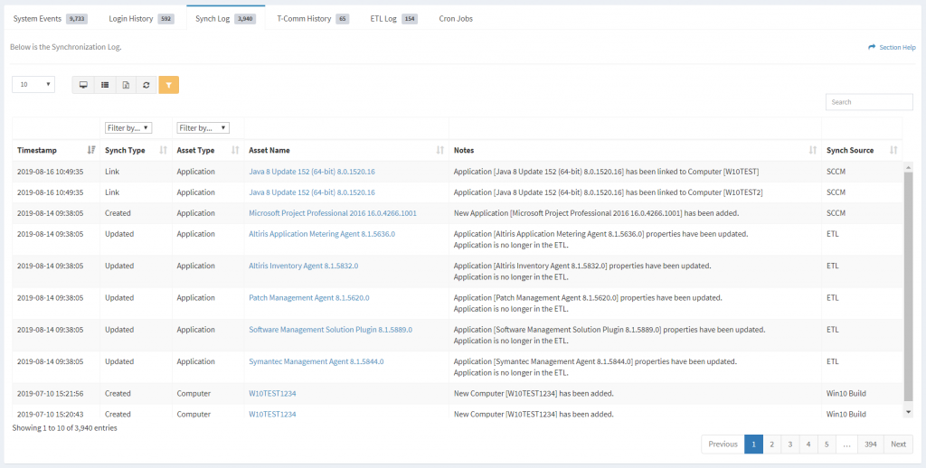Synch Log – ReadyWorks User Guide