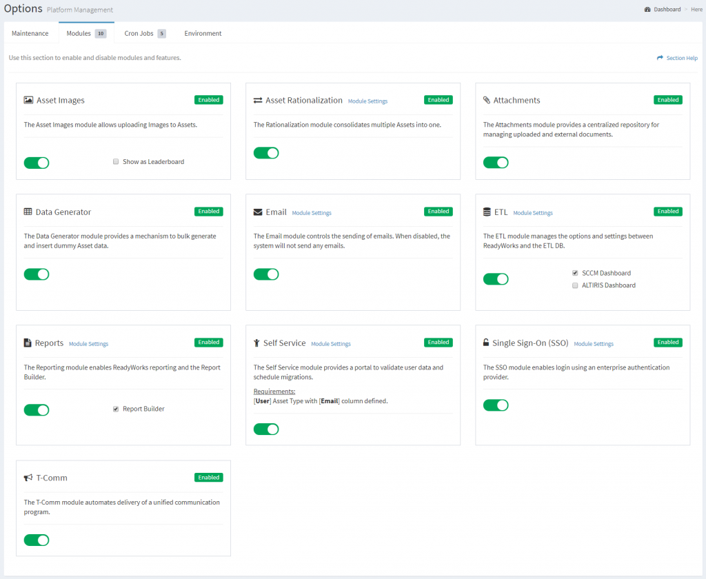 Modules – ReadyWorks User Guide