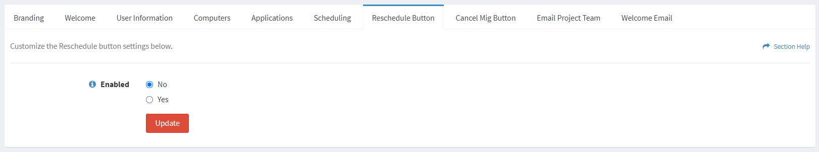 Reschedule Button – ReadyWorks User Guide