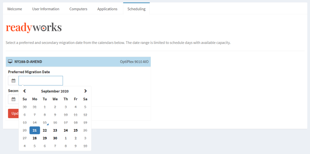 Scheduling – ReadyWorks User Guide