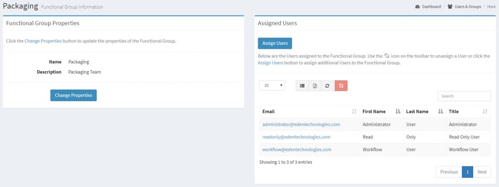 View Functional Group – ReadyWorks User Guide
