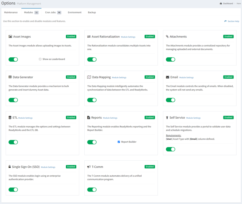 Modules – ReadyWorks User Guide