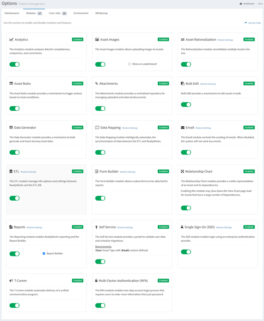 Modules – ReadyWorks User Guide