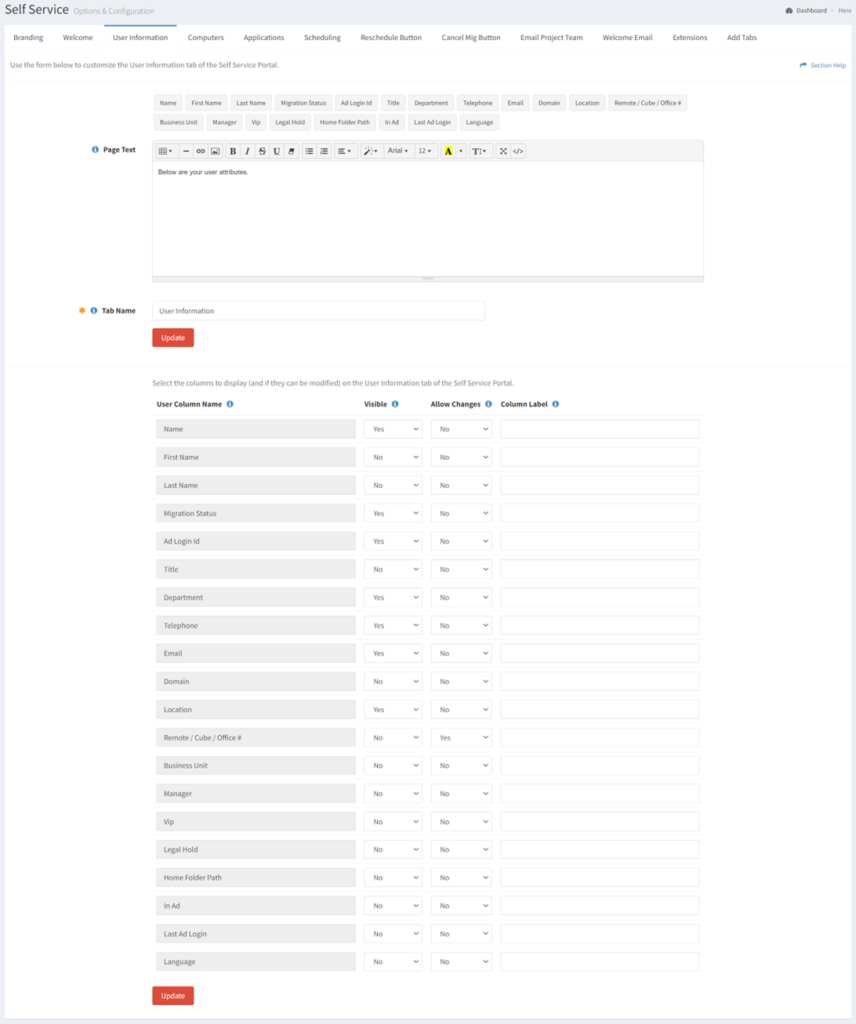 User Information – ReadyWorks User Guide