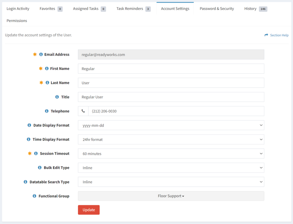 Account Settings – ReadyWorks User Guide