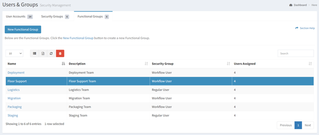 Delete Functional Group – ReadyWorks User Guide