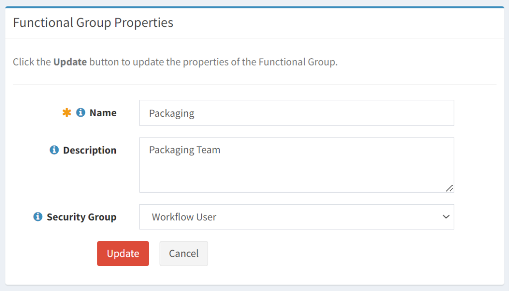 Functional Group Properties – ReadyWorks User Guide