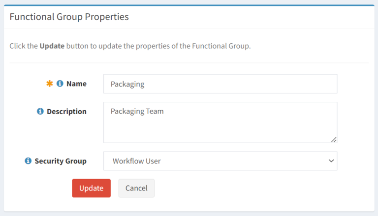Functional Group Properties – ReadyWorks User Guide