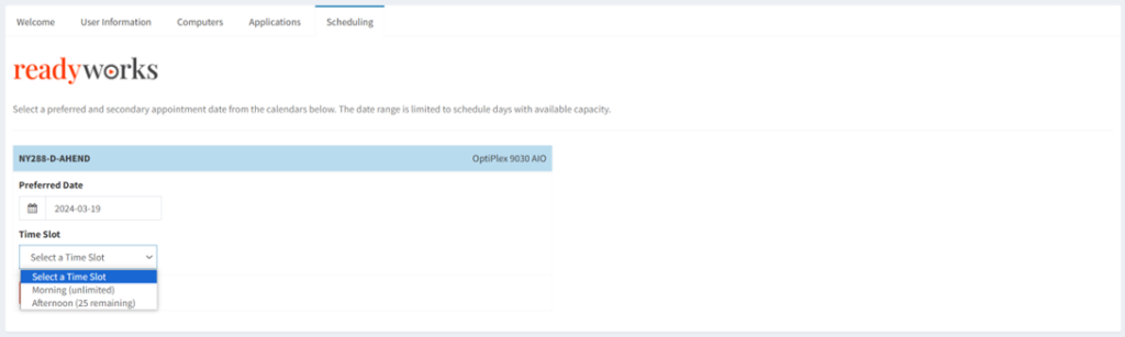 Scheduling – ReadyWorks User Guide