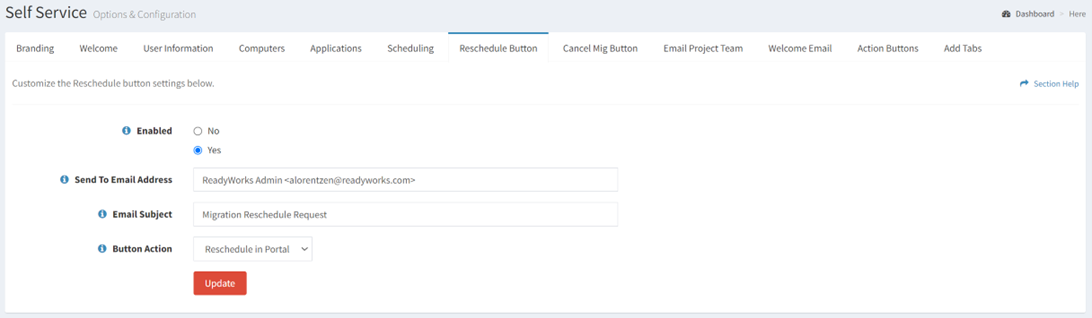 Reschedule Button Readyworks User Guide