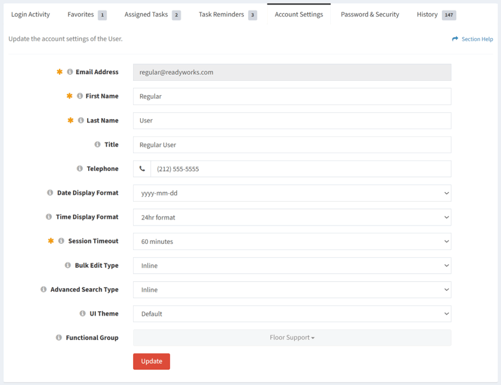Account Settings – ReadyWorks User Guide