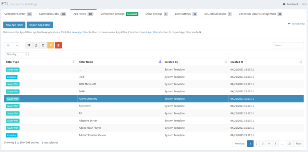 Delete App Filter – ReadyWorks User Guide