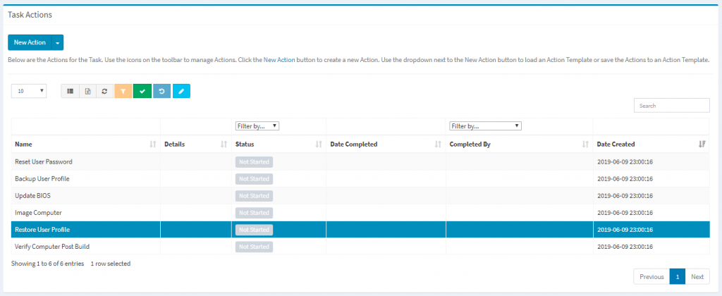 Task Actions – ReadyWorks User Guide
