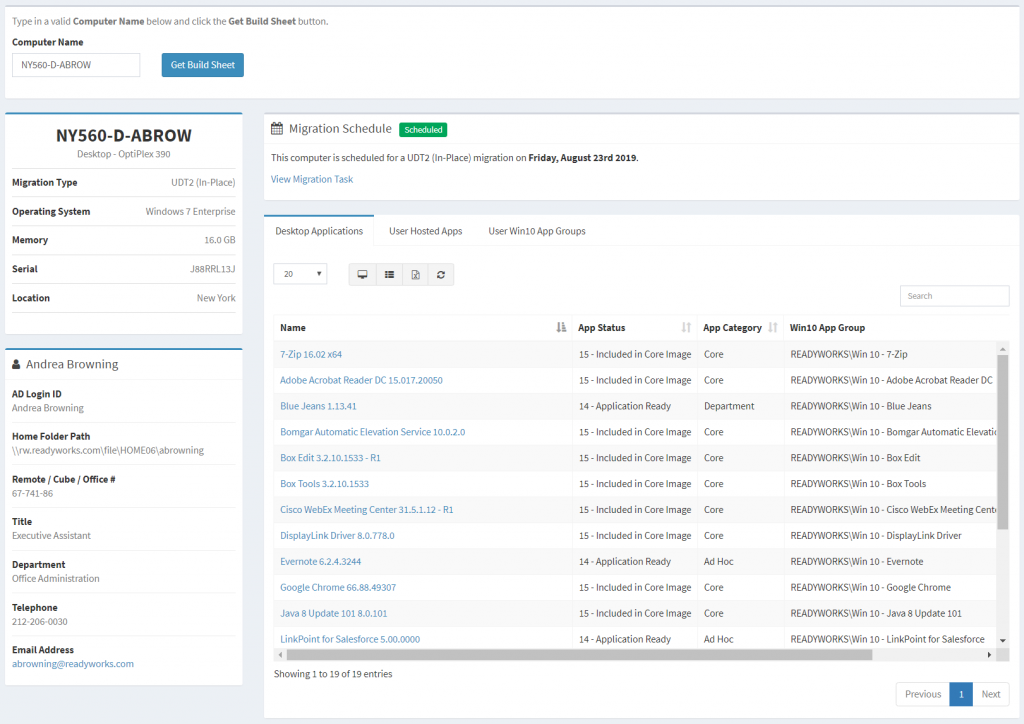 Build Sheet – ReadyWorks User Guide