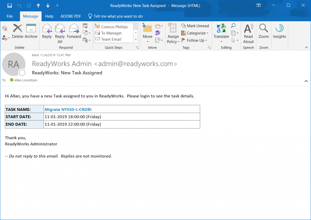 Assign Task – ReadyWorks User Guide