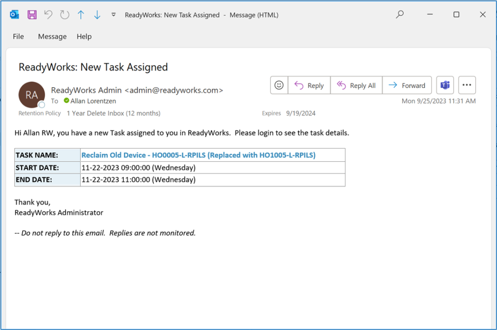 Assign Task – ReadyWorks User Guide