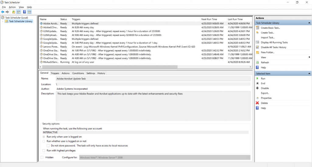 Task Scheduler – ReadyWorks User Guide