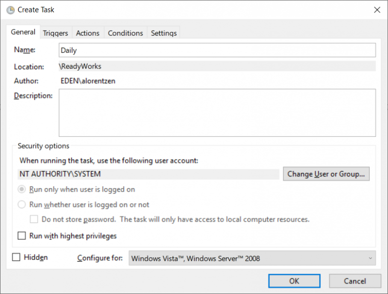 Task Scheduler – ReadyWorks User Guide