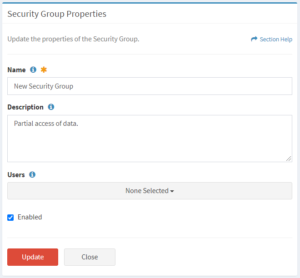 Security Group Properties – ReadyWorks User Guide