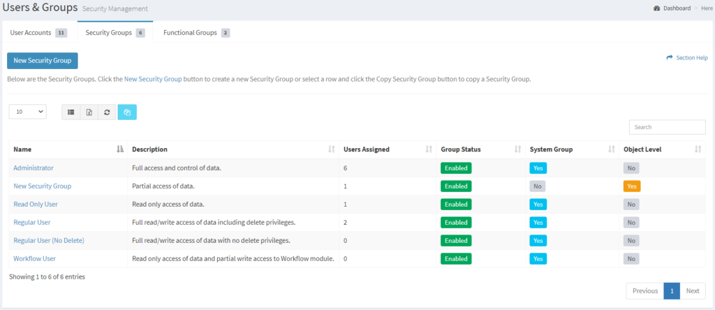 Security Groups – ReadyWorks User Guide