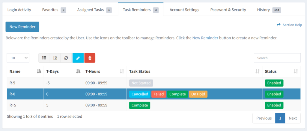 Task Reminders – ReadyWorks User Guide
