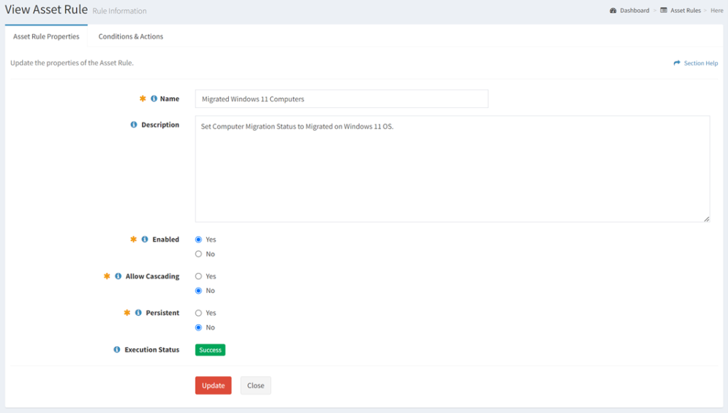 Asset Rule Properties – ReadyWorks User Guide