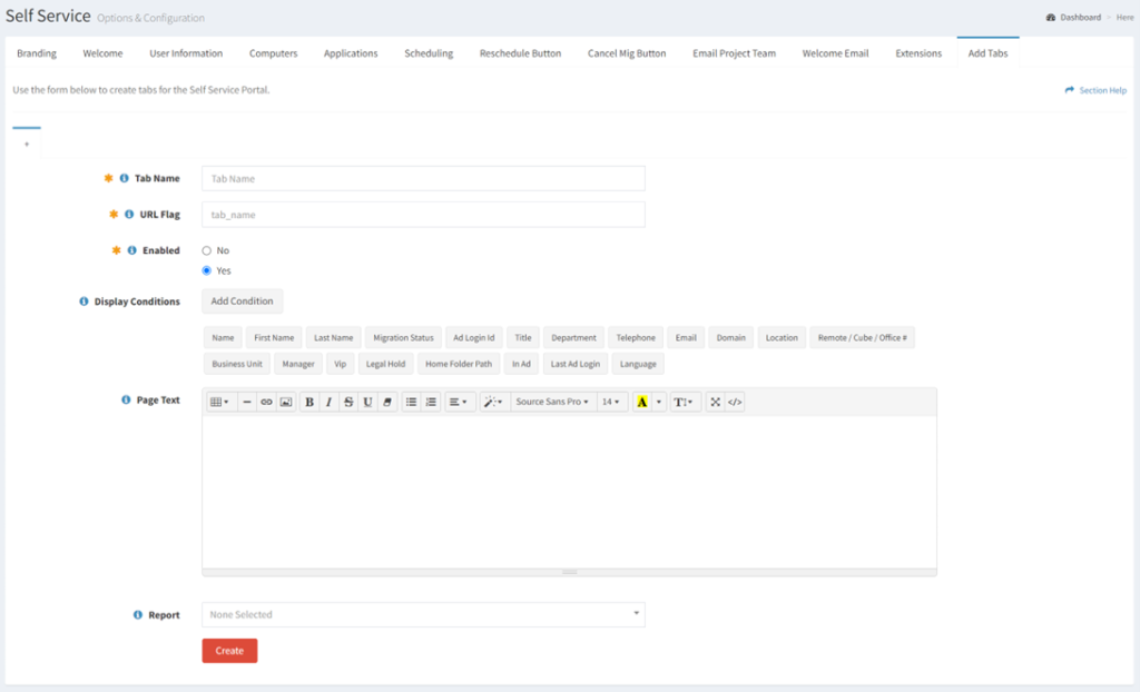 Add Tabs – ReadyWorks User Guide
