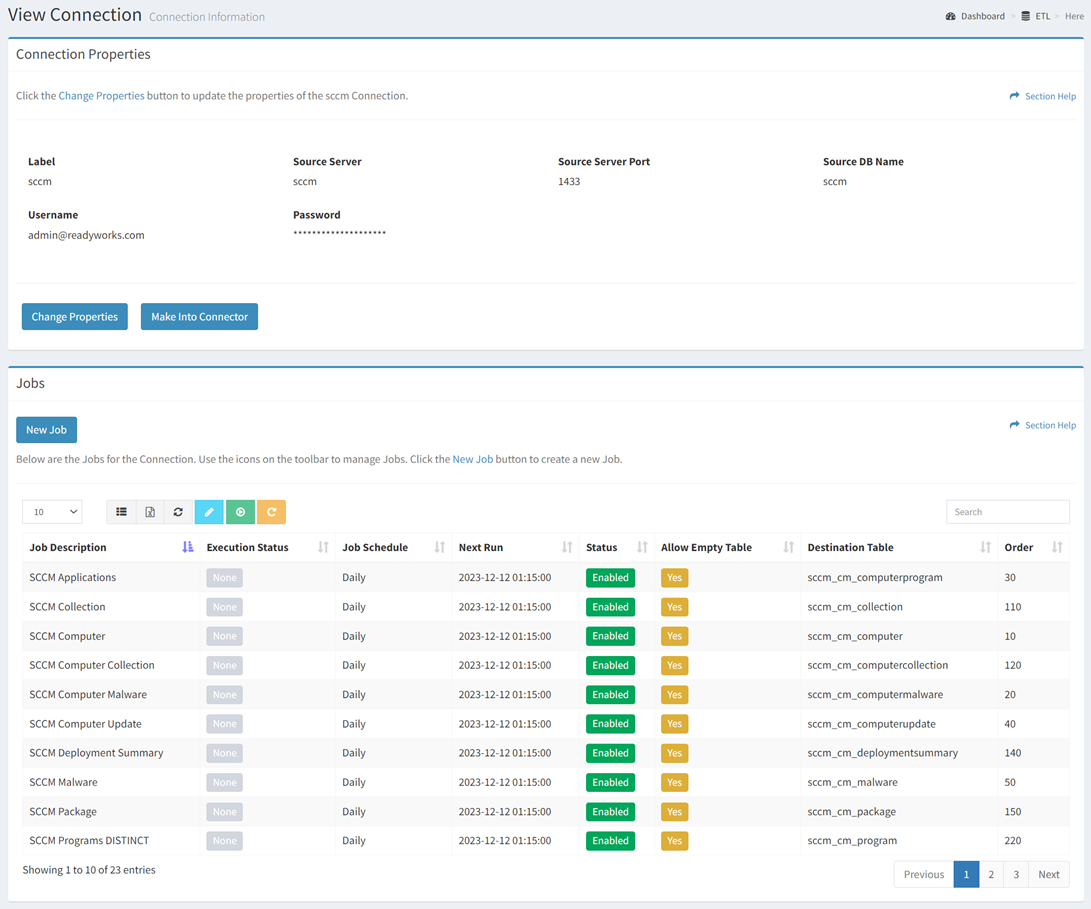 View Connection – ReadyWorks User Guide