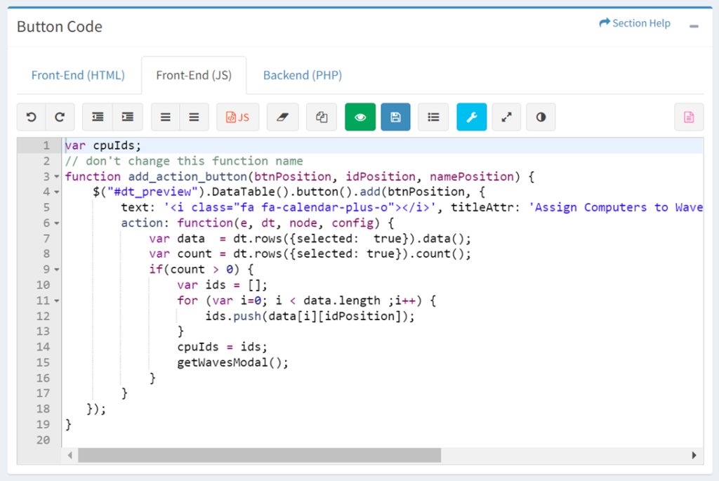 Edit Action Button – ReadyWorks User Guide
