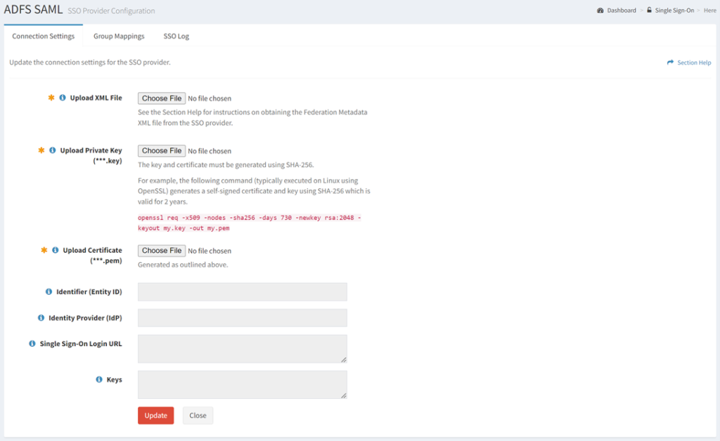 Adfs Connection Settings Readyworks User Guide