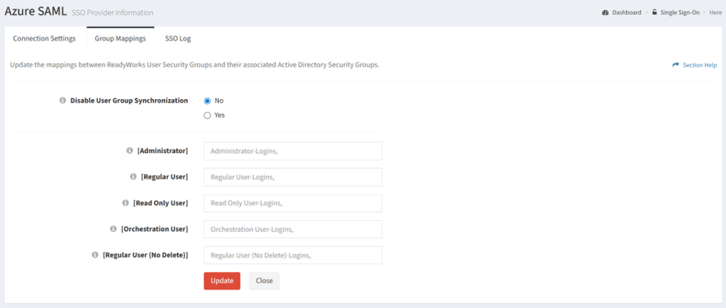 Azure Group Mappings – ReadyWorks User Guide