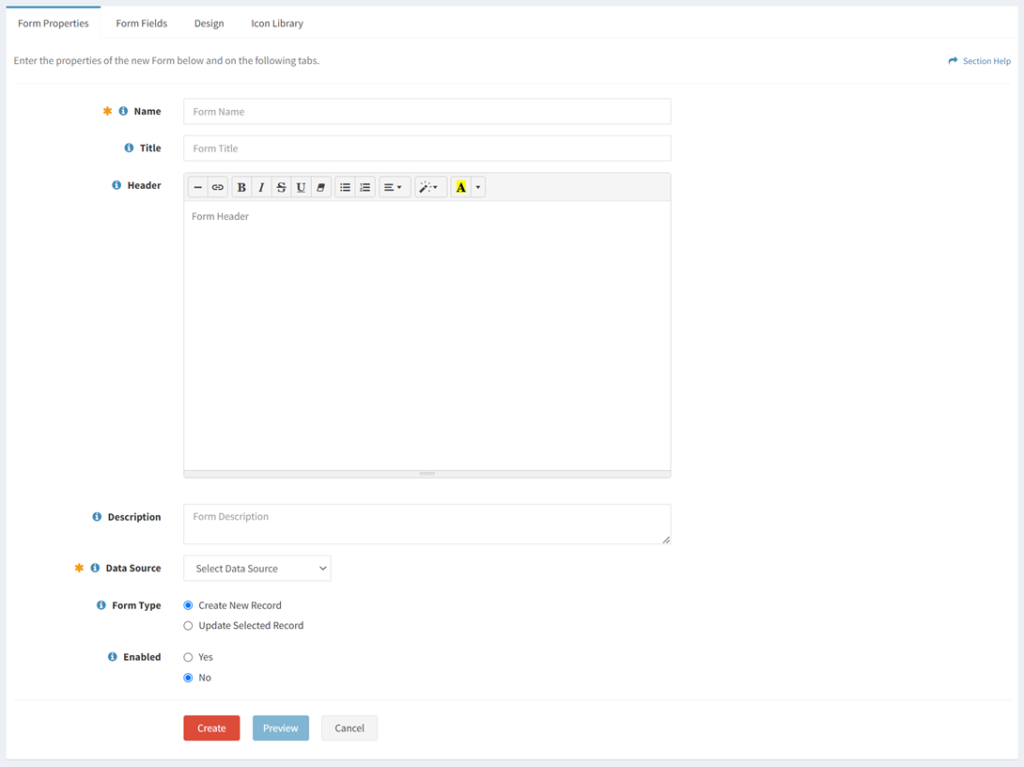 New Form – ReadyWorks User Guide