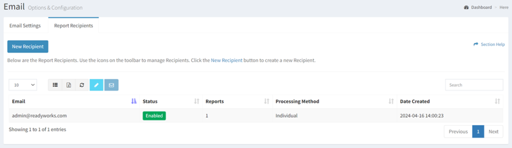 Report Recipients – ReadyWorks User Guide