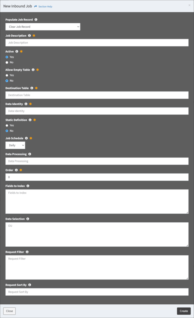 New Inbound Job – ReadyWorks User Guide